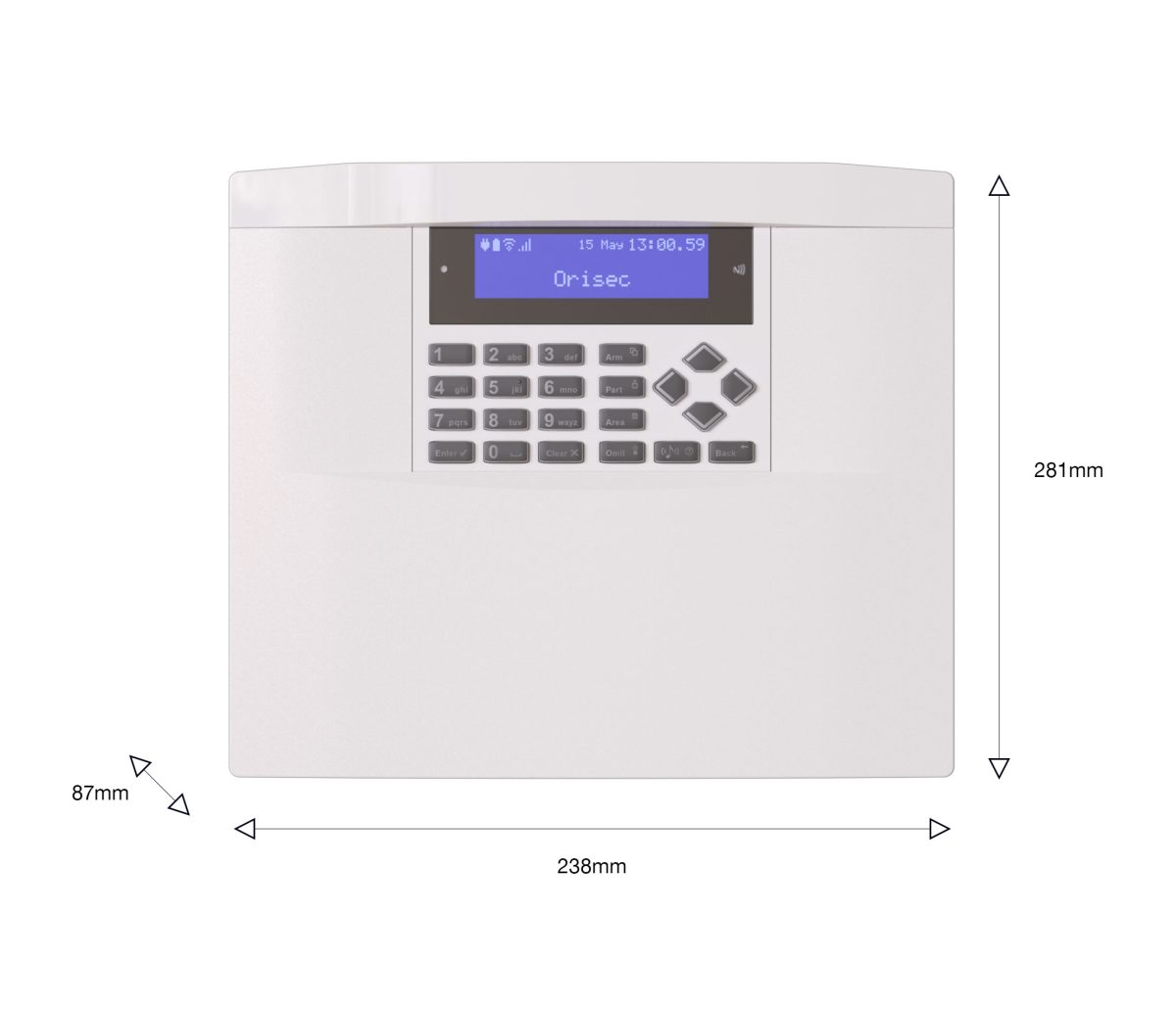 Control Panel Dimensions - Orisec Ltd | Professional Security Equipment