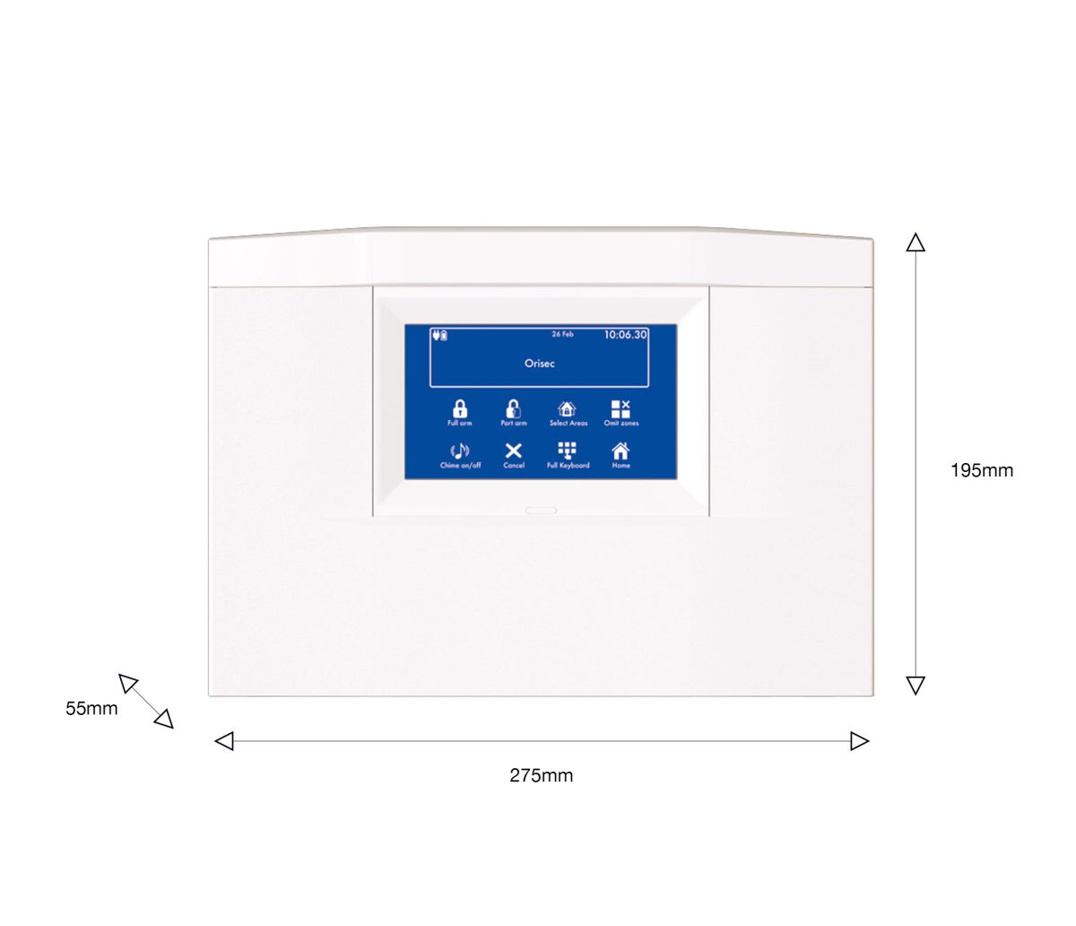Control Panel Dimensions - Orisec Ltd | Professional Security Equipment