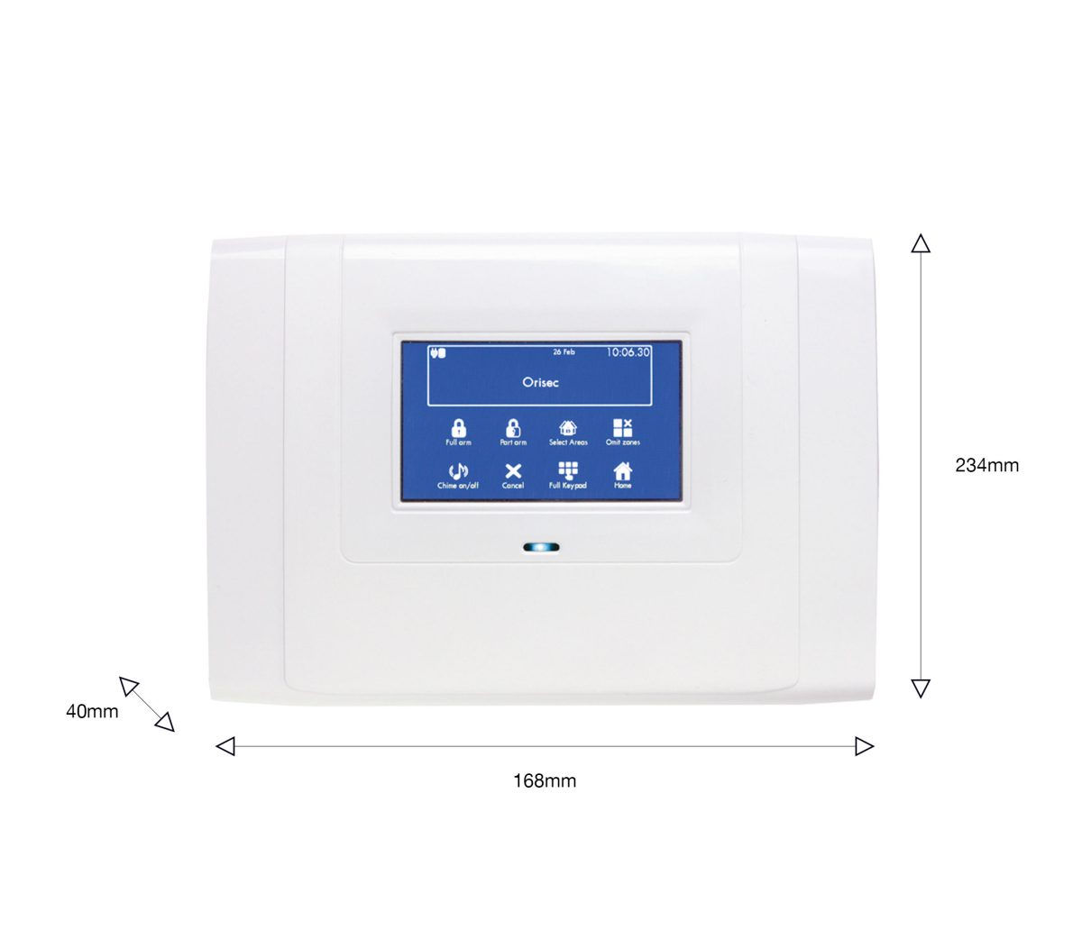 Control Panel Dimensions - Orisec Ltd | Professional Security Equipment